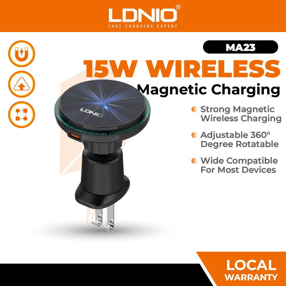 LDNIO MA23 Universal Strong Magnetic Car Holder Wireless Charging ...