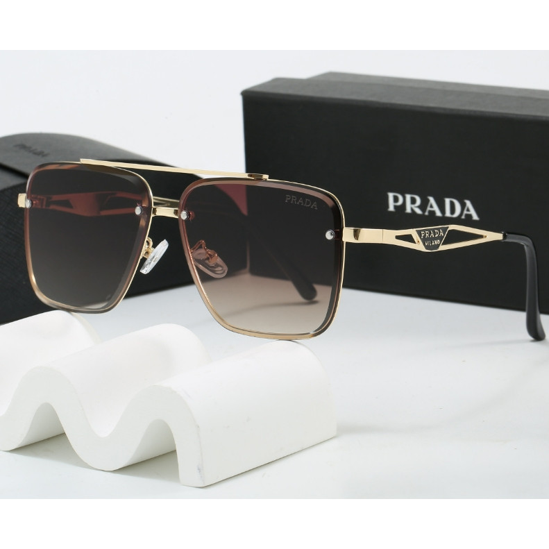 PRADA PRADA Full Frame Alloy Irregular Shape Sunglasses Men Women Same ...