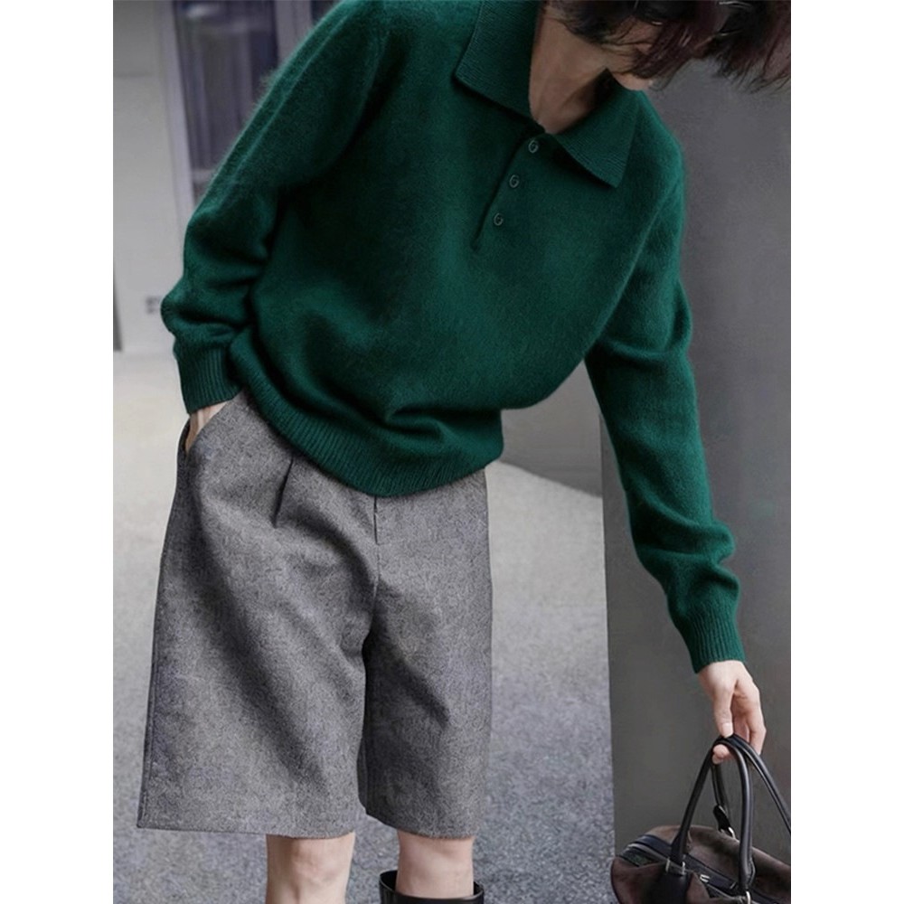 Dark Green Collar Formal Knit Sweater - Winter Edition | Shopee Malaysia