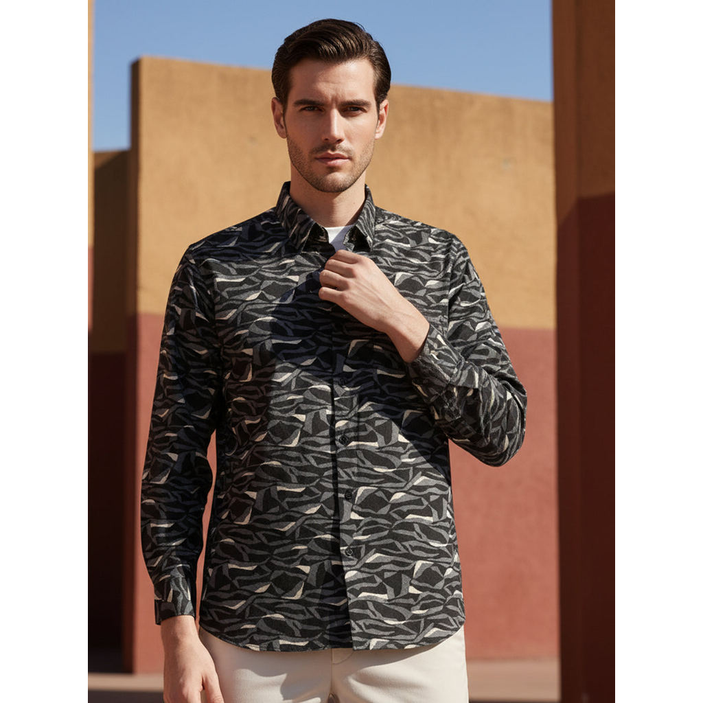 GIO FABRICS ATHIF SHIRT LONG SLEEVE (BLACK) | Shopee Malaysia