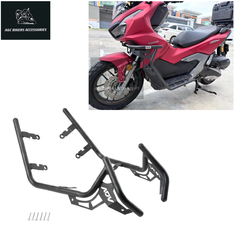 Honda ADV160 Crash Bar Lower Bar Body Guard Motorcycle Black | Shopee ...
