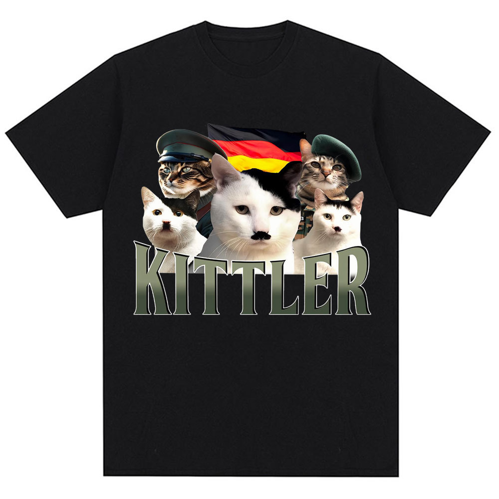 Funny Kittler Hilarious Cat Meme T Shirt 100% Cotton Breathable O Neck ...