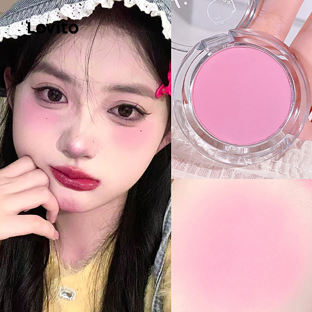 Lovito Casual Plain Single Color Blush Vitality Girl Matte Natural ...