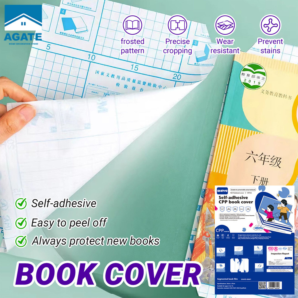 【OHAYO Design】Frosted Book Covers 10's Segmented Book Cover Pembalut ...