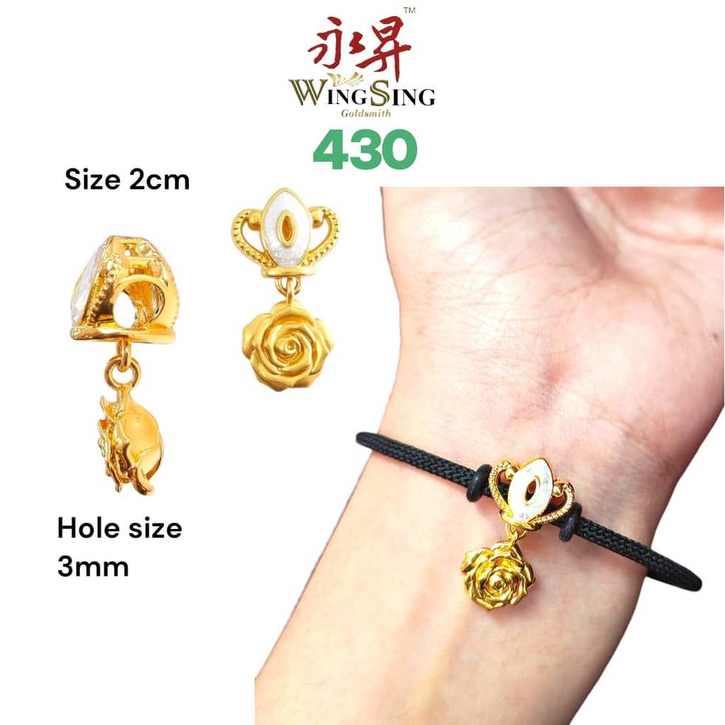 Wing Sing 5G Loket Beads Charm Fesyen Tulen Original Emas 916 / 5D 916 ...