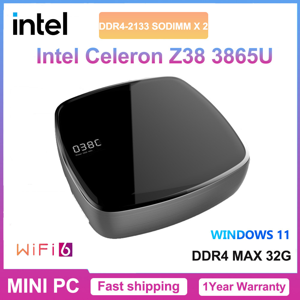 SZBOX Z38 Intel Celeron 3865U 3200Mhz M.2 2280 WIFI6 BT WINDOWS 11 PRO ...