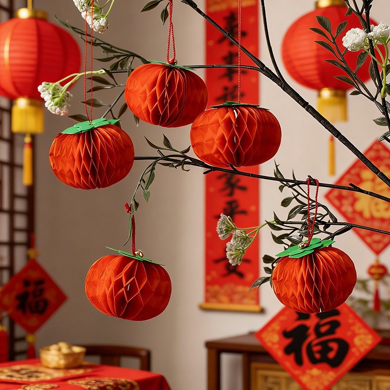 馬年裝飾 New Year Honeycomb Hanging Ornaments Spring Festival Bonsai Decor ...