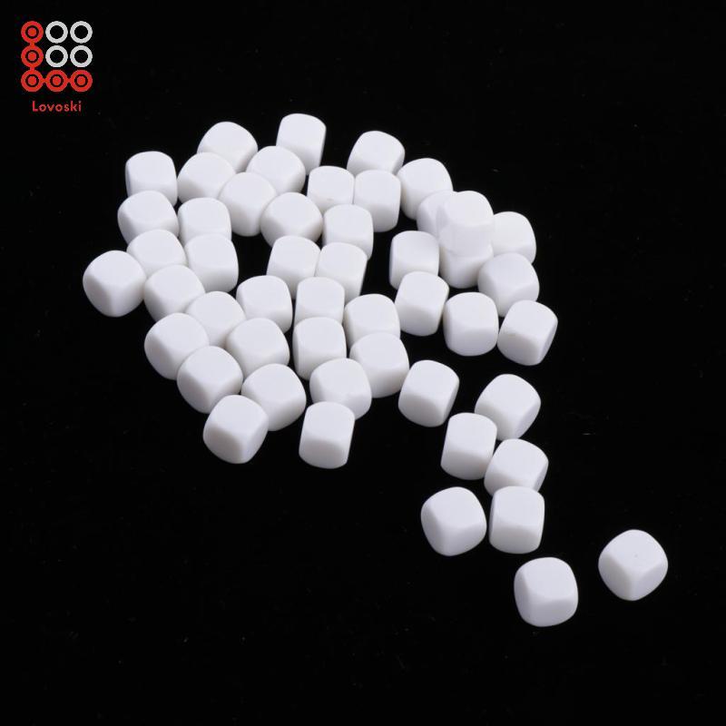 [Lovoski] 50PC White Opaque Blank 6 Sided Dice D&D RPG Party Game ...