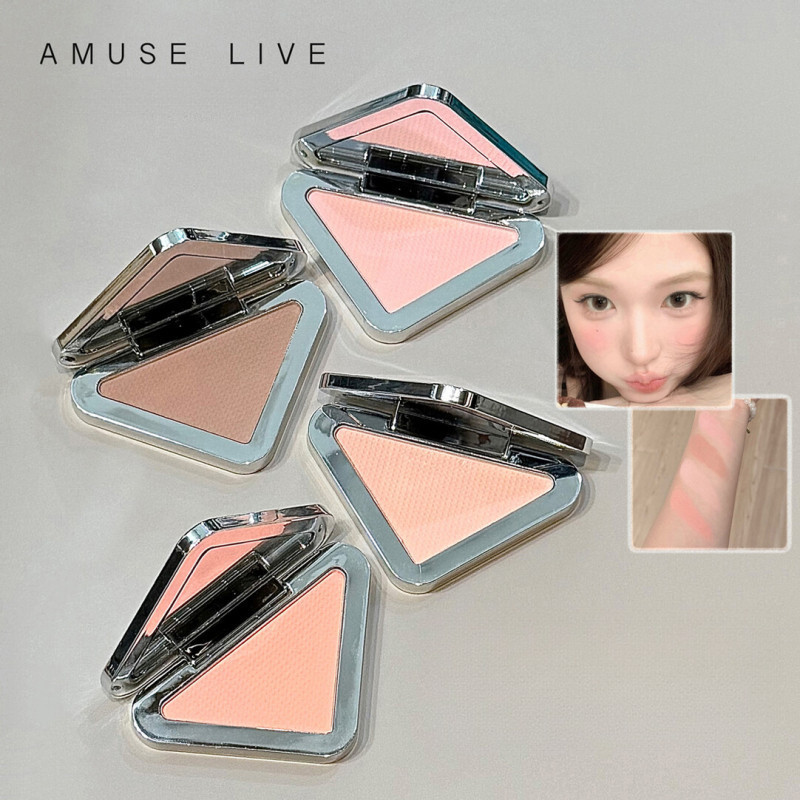 AMUSE LIVE Blush Ambient Triangle Cheek Single Color Natural Blush ...