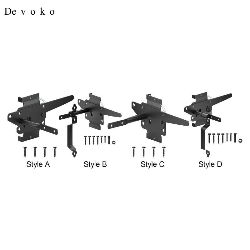Devoko Self-Locking Gate Latch Spring, Outdoor Fence Gate Lock, Turf ...