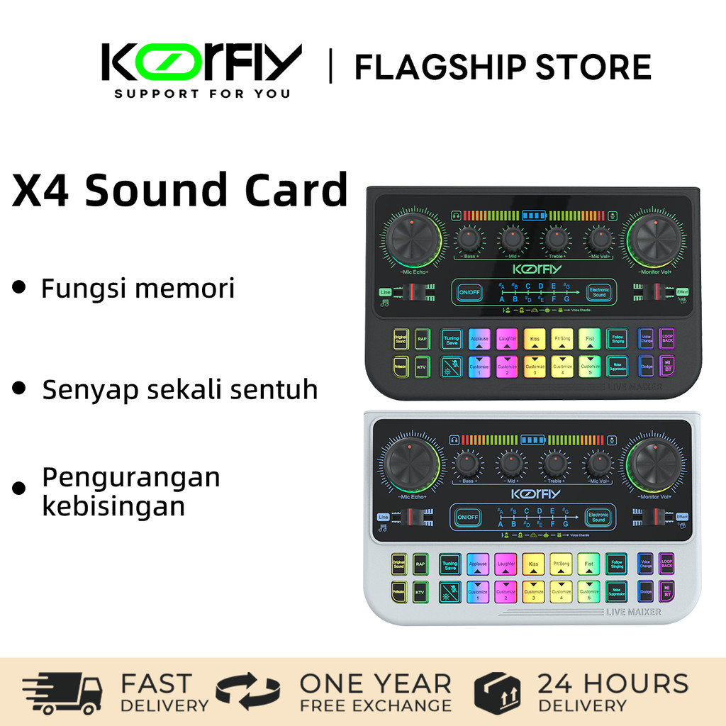 Koorfly KF-X4 Sound Card Full Set , Memori Efek Suara/5 Efek Suara ...