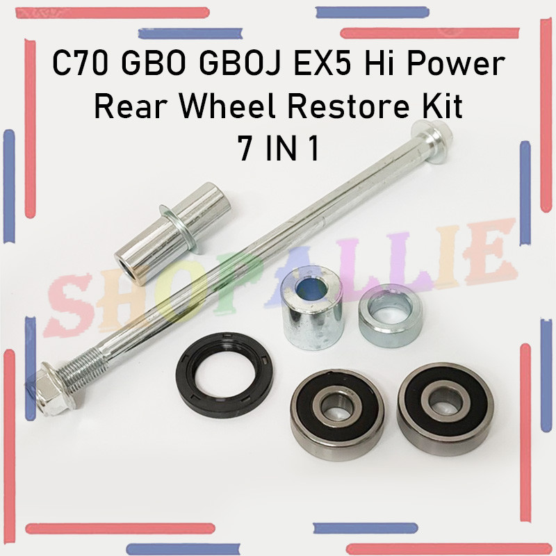 EX5 Hi-Power/C70/GBO/GBOJ/FAME (7 in 1) Rear Wheel Shaft & Bearing ...