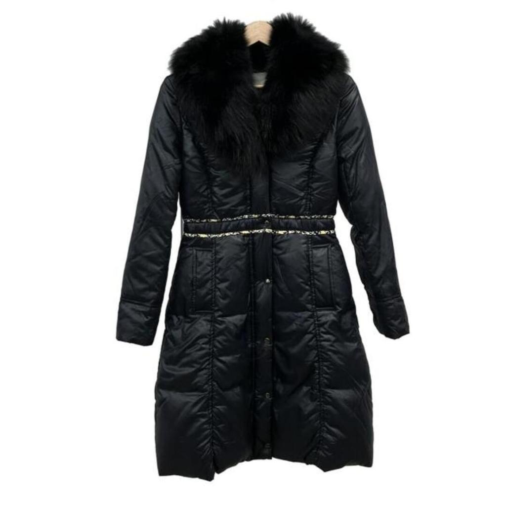 cacharel HARE Down Coat Size 3 dark Navy Ruffles Women Flower pattern ...