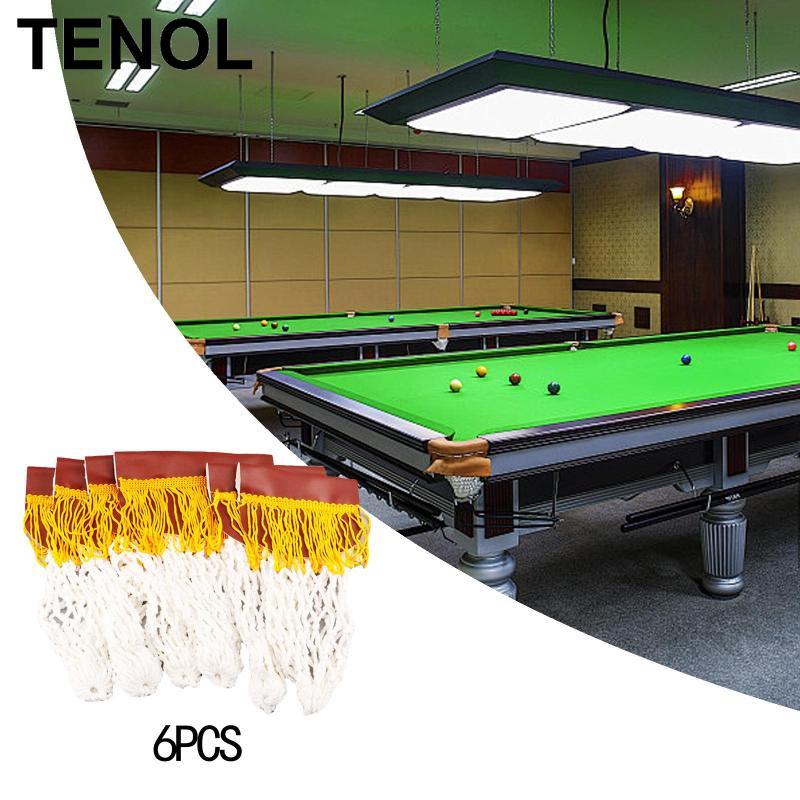 TENOL 6 Pieces Billiards Net Pockets Snooker Balls Basket Snooker Table ...