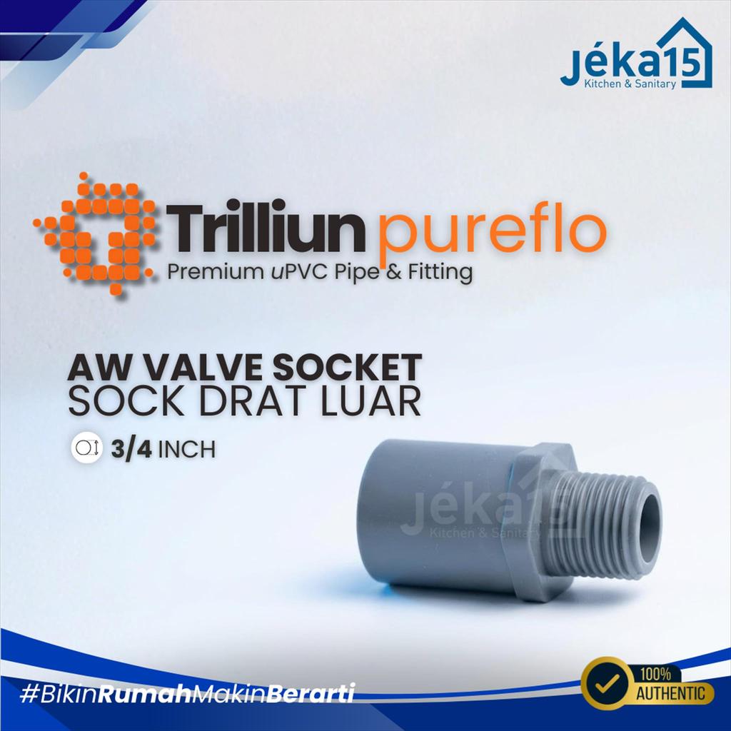 JEKA15 - PVC External Thread Sock | Valve Socket AW 3/4 Inch | Shopee ...