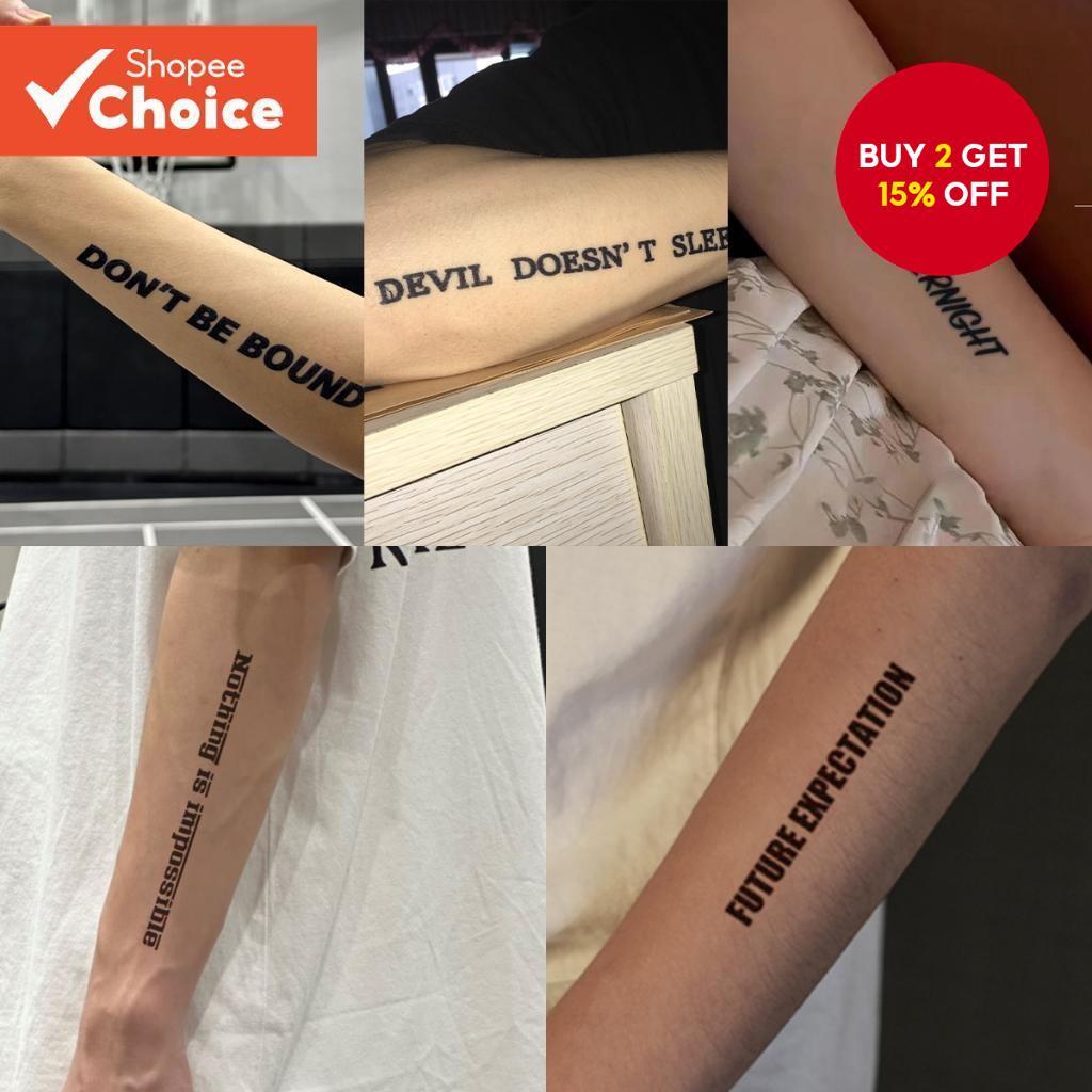 Inspirational Quote Temporary Tattoo Waterproof Fake Tattoo Lasts 15 ...