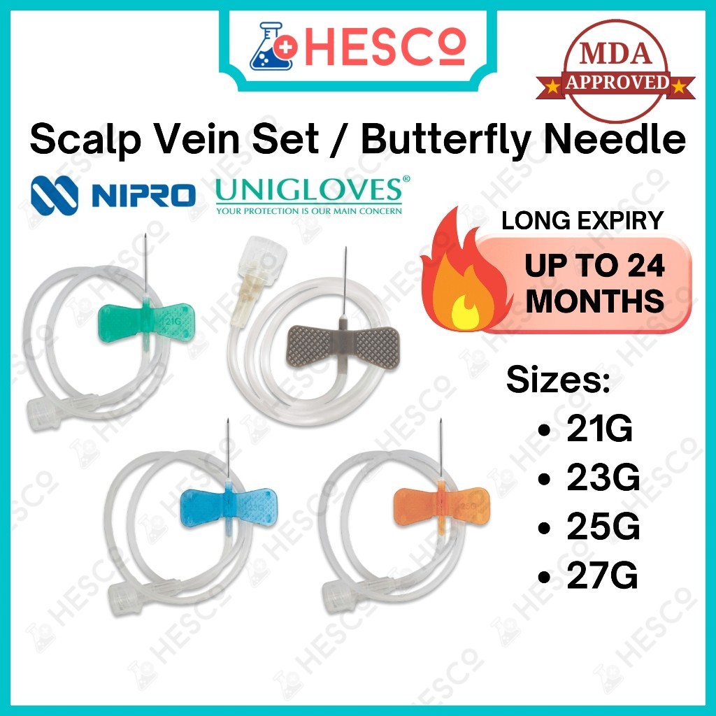 Scalp Vein Set Butterfly Needle 1pc — 21G 23G 25G 27G Infusion Set ...
