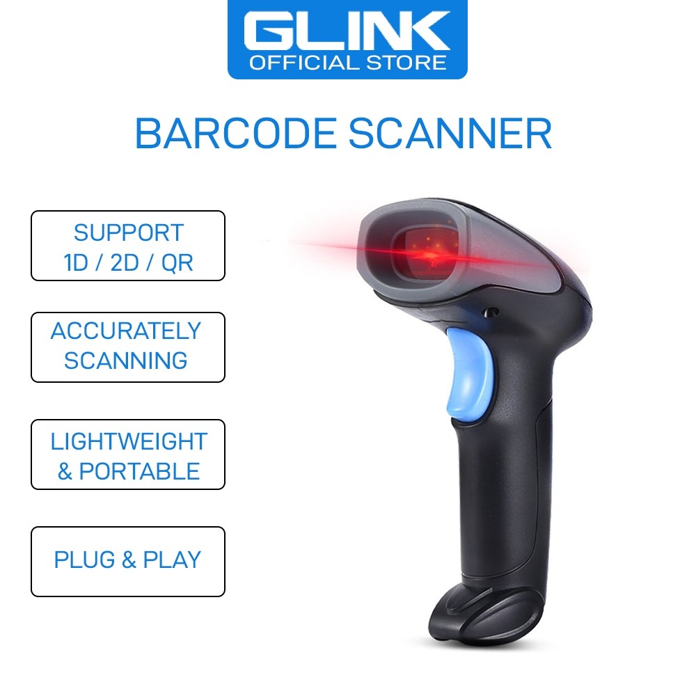 Glink Barcode Scanner with 1D / 2D / QR QRPAY touch n go Duitnow Scan ...