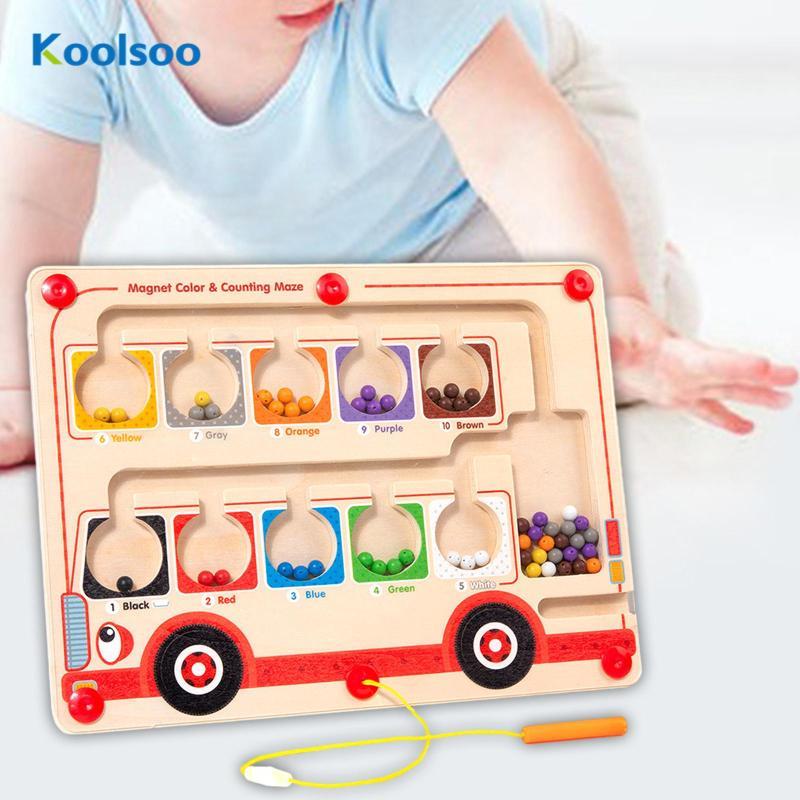 Koolsoo Color Sorting Counting Board Bead Maze Toy for 3 Years up Kids ...