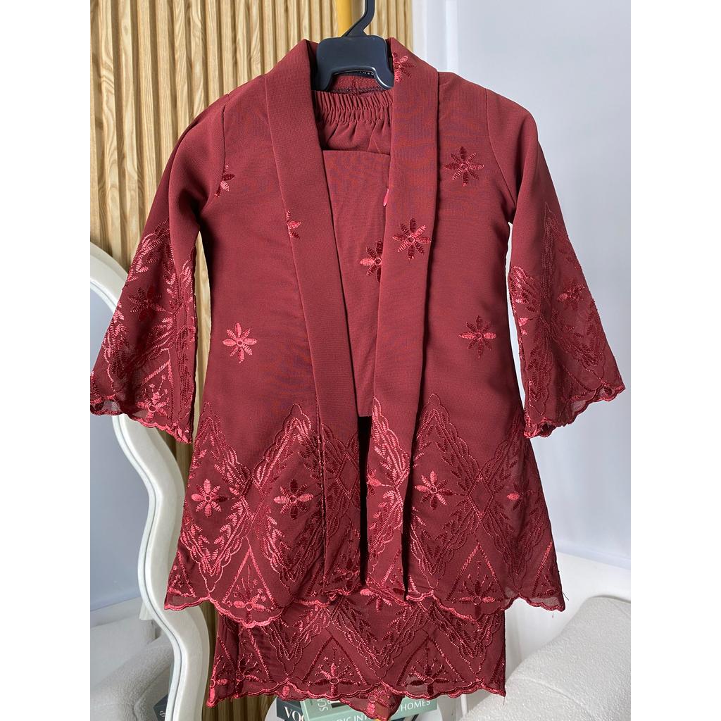 IRIS RAFAEL KIDS Kirana Kebaya Kutu Bharu | Chiffon Embroidery ...