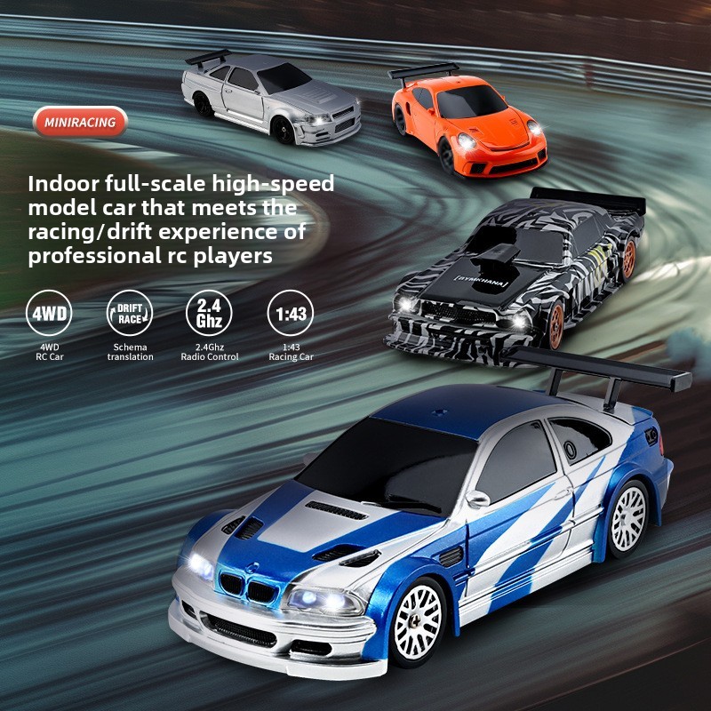 Cross-Border 1/43 Full Scale 4WD Drift Car Indoor Mini RC Remote ...