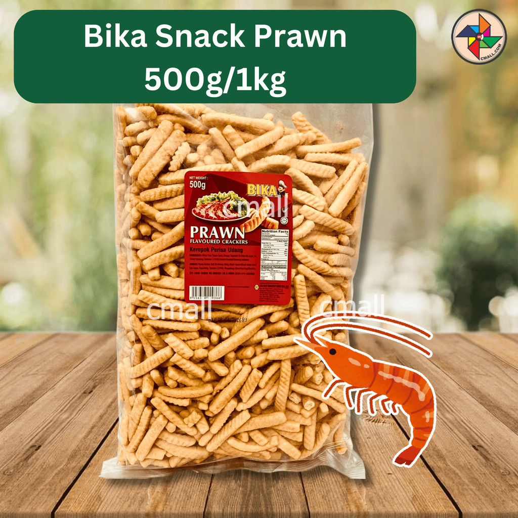 [HALAL] Bika Snack Prawn Savoury Crackers 500g / 1kg Crunchy Seafood ...