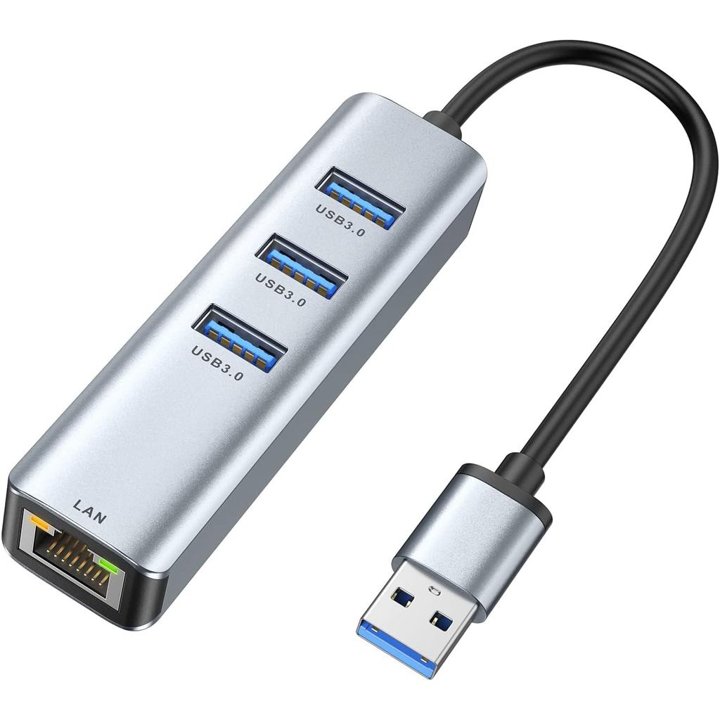 USB 3.0 to Ethernet Adapter,ABLEWE 3-Port USB 3.0 Hub with RJ45 10/100 ...