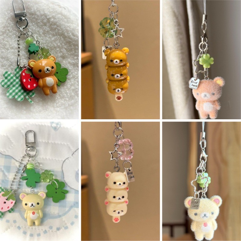 Cute Rilakkuma Lazy Bear Bell Pendant Student Mobile Phone Pendant ...