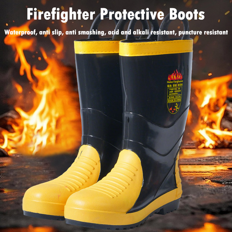 Fire Rescue Boots Chemical-resistant Flame-retardant Boots Outdoor ...