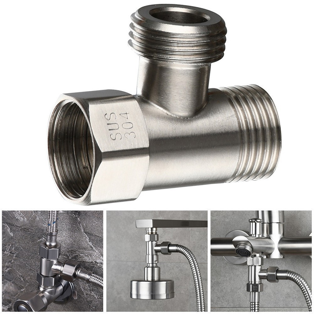 ⭐ READY STOCK⭐ Toilet 304 Stainless steel T Adapter G1/2 T-Valve for ...