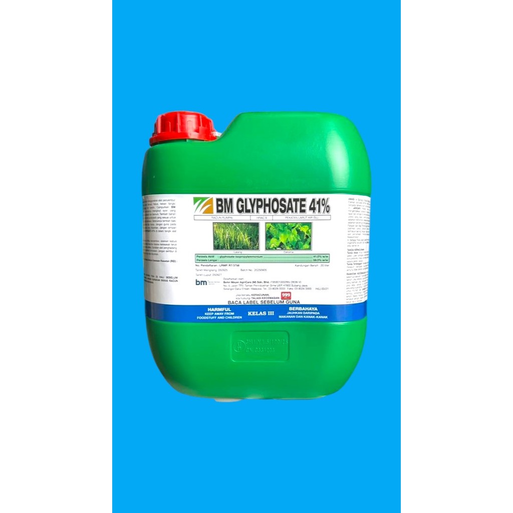 20L BM Glyphosate 41% / Racun Rumput / Lalang / BM / Kebun / Plantation ...