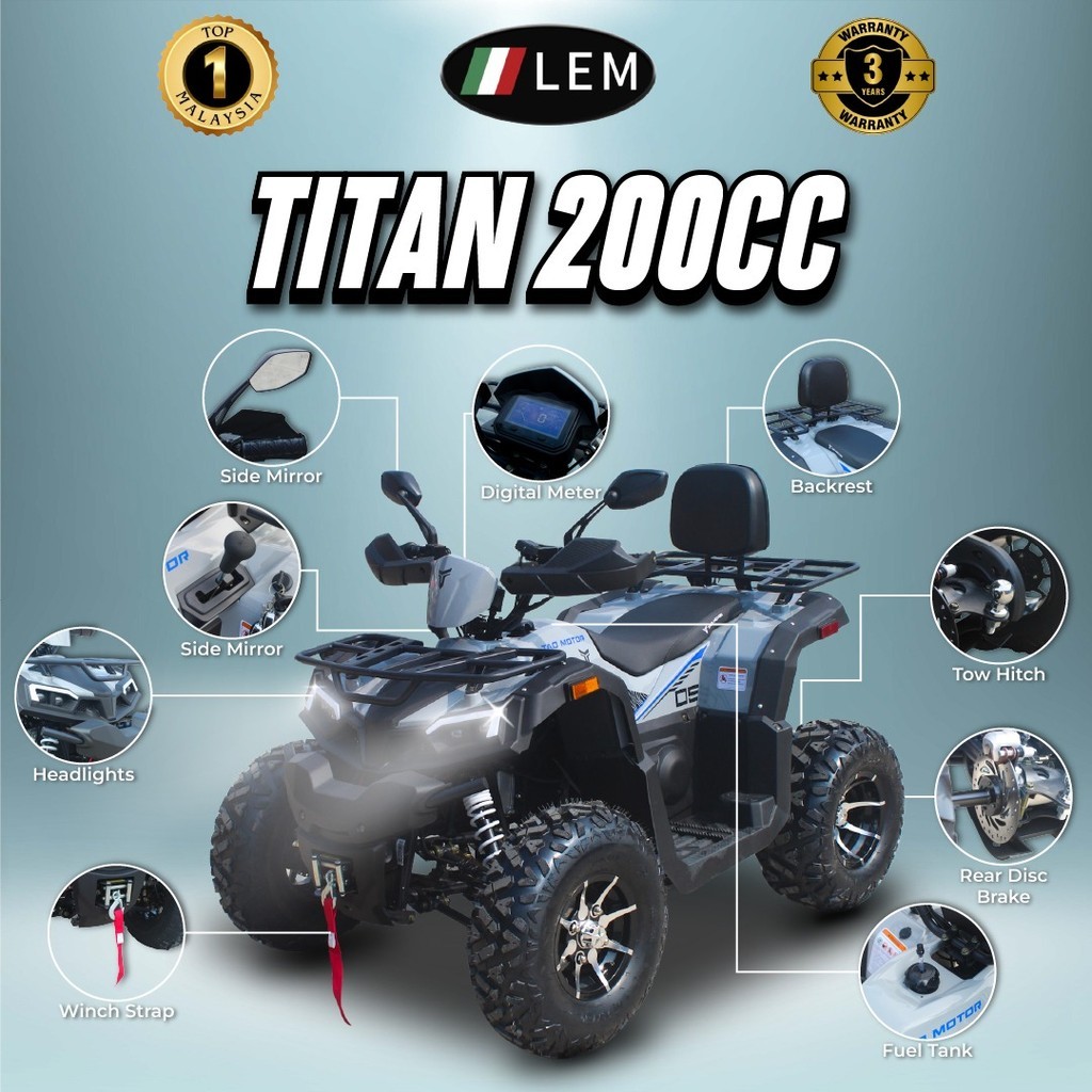 MODEL ATV TERBARU 2026 TITAN 200CC HEAVY DUTY OFF-ROAD VEHICLE | Shopee ...