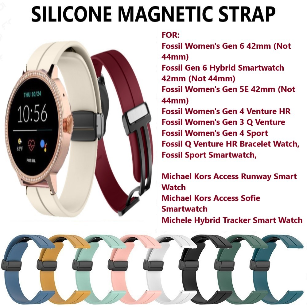 [Ready Stock] Color Silicone Magnetic Strap Band - Fossil Gen 6 5E 5 ...