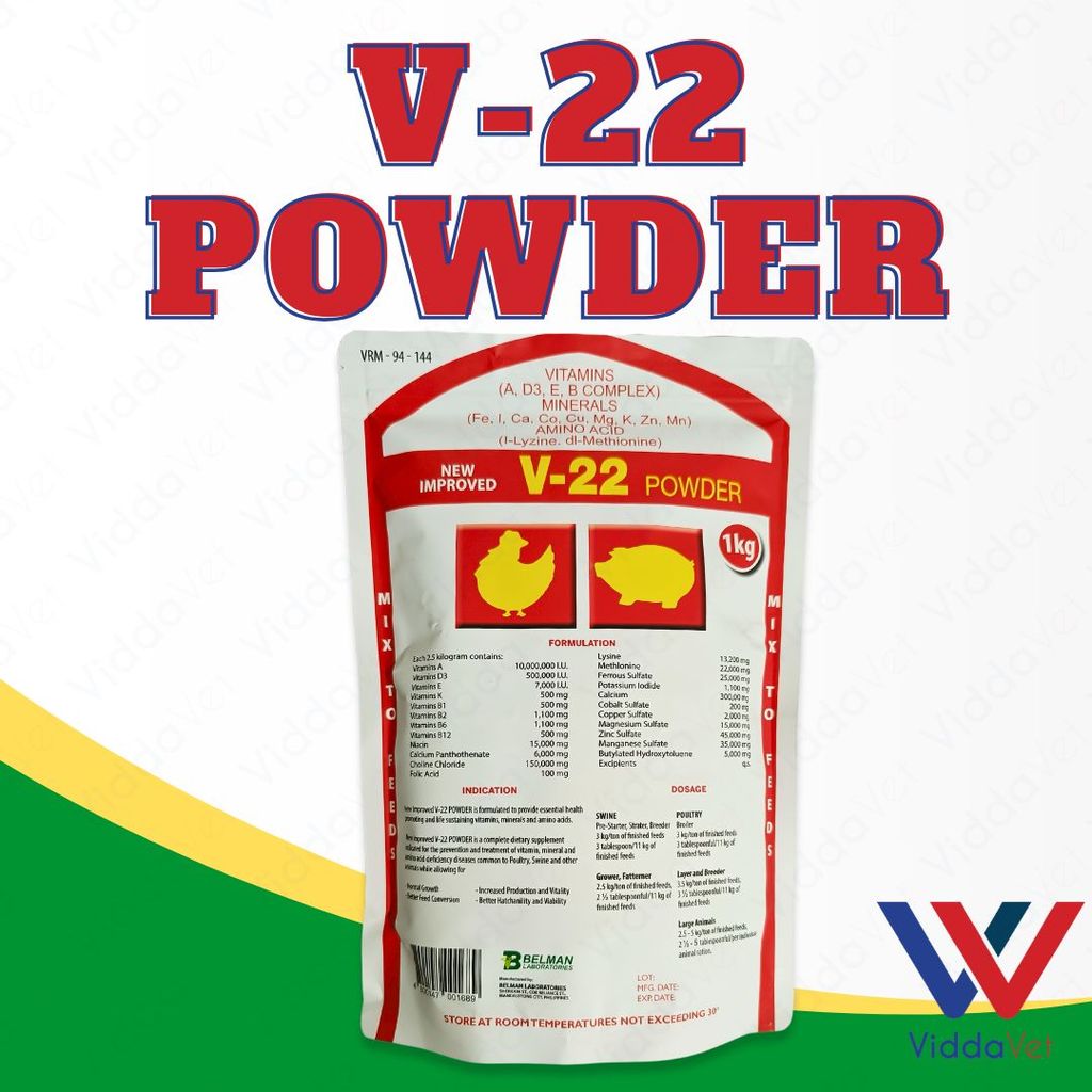 1KG V-22 POWDER Multi Nutrient Powder For Poultry And Swine Feeding ...