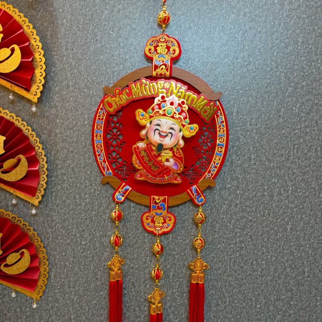 Export-oriented, automatic head-shaking wealth god Chinese New Year ornament with Vietnamese ...