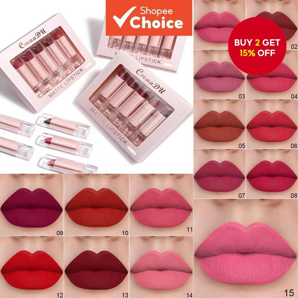 CmaaDu Lipstick Set Lipstick Lip Gloss Matte Moisturizing，Long-lasting ...