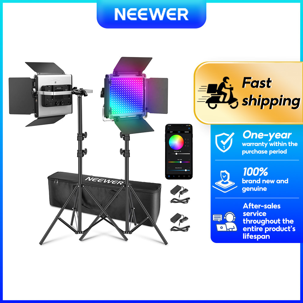NEEWER Upgraded 2 Pack 660 PRO II RGB LED Video Light with App Control ...
