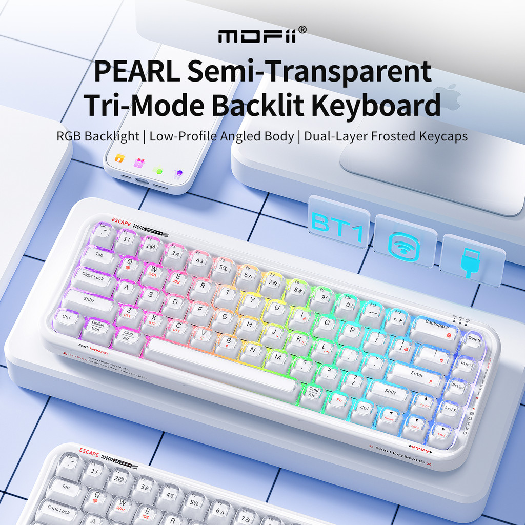 MOFII PEARL Semi Transparent Tri Mode 2.4ghz / Bluetooth / Wired ...