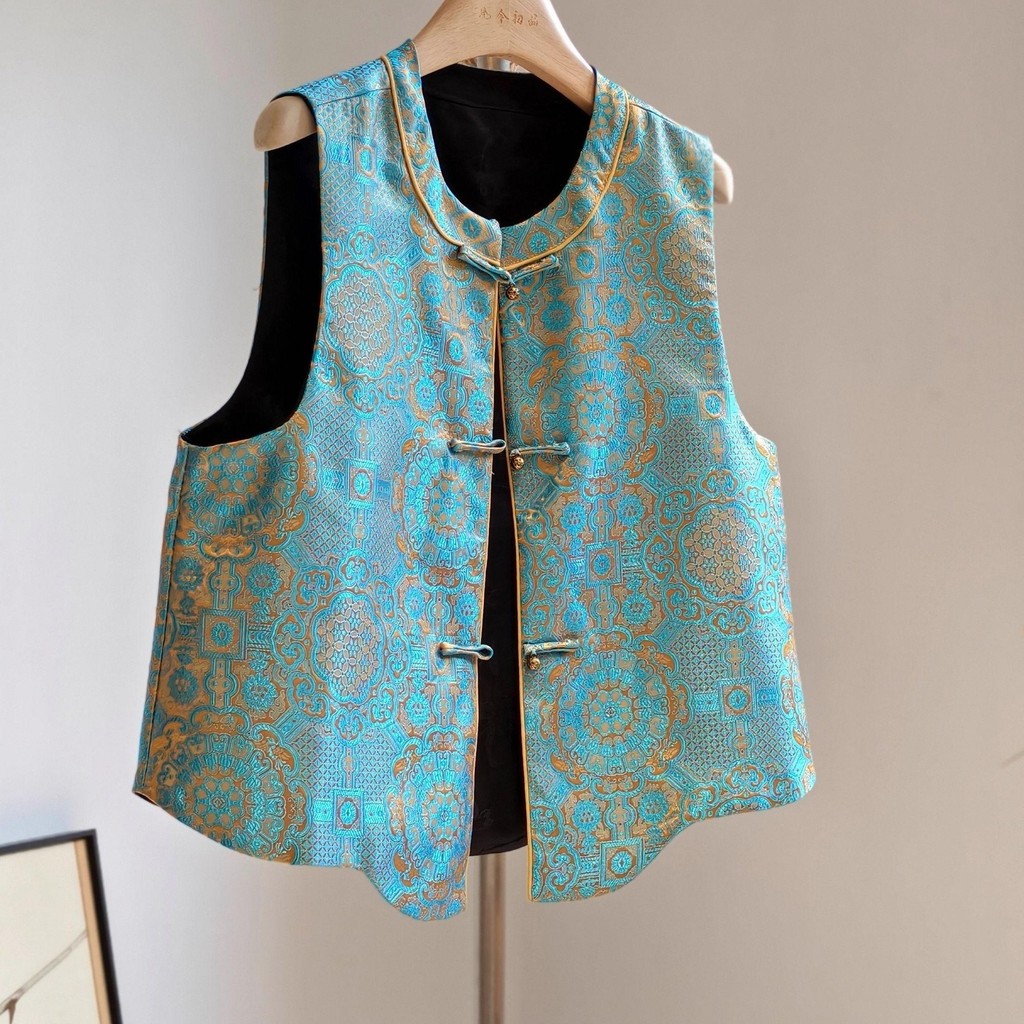Women's Autumn New Crew Neck Chinese Style High-end Jacquard Vest ...
