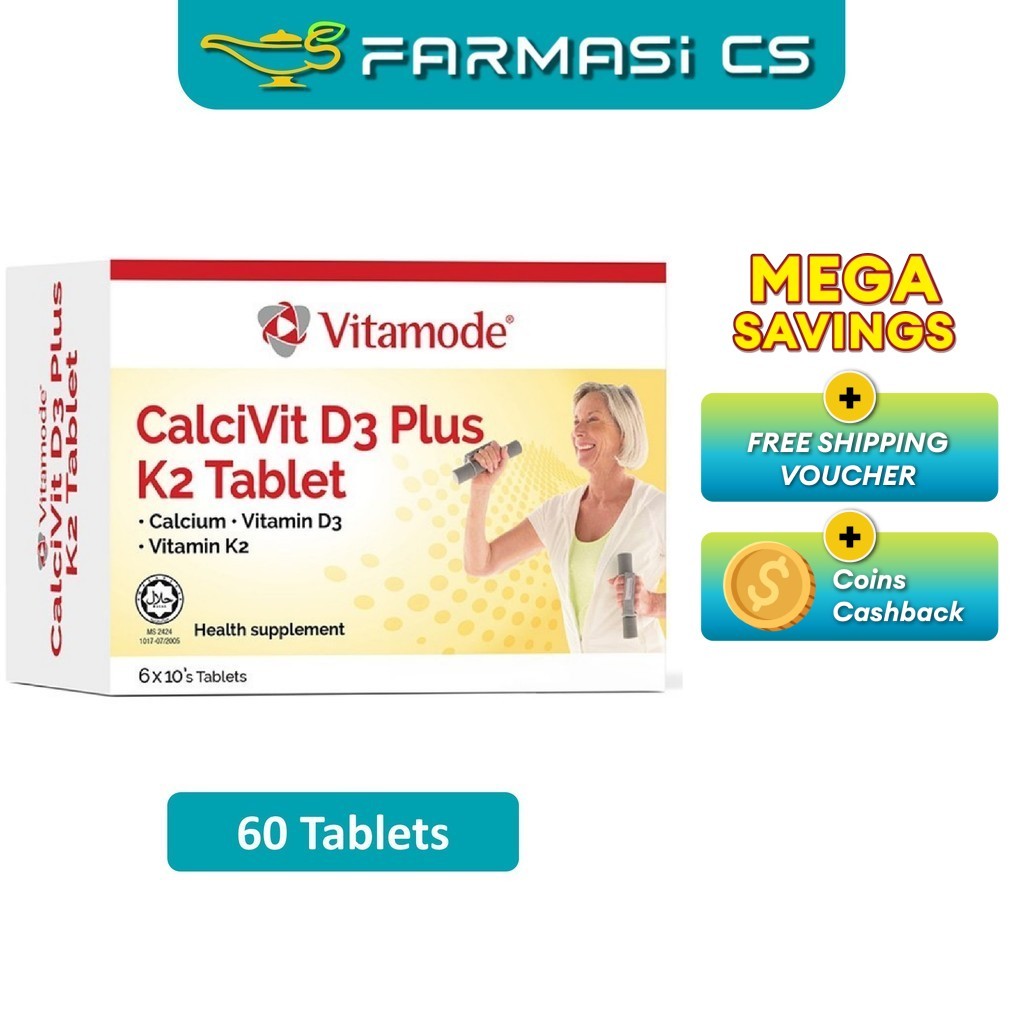 Vitamode Calcivit D3 Plus K2 Tablet 60 Tablets EXP:06/2027 [ Vitamin D3 ...