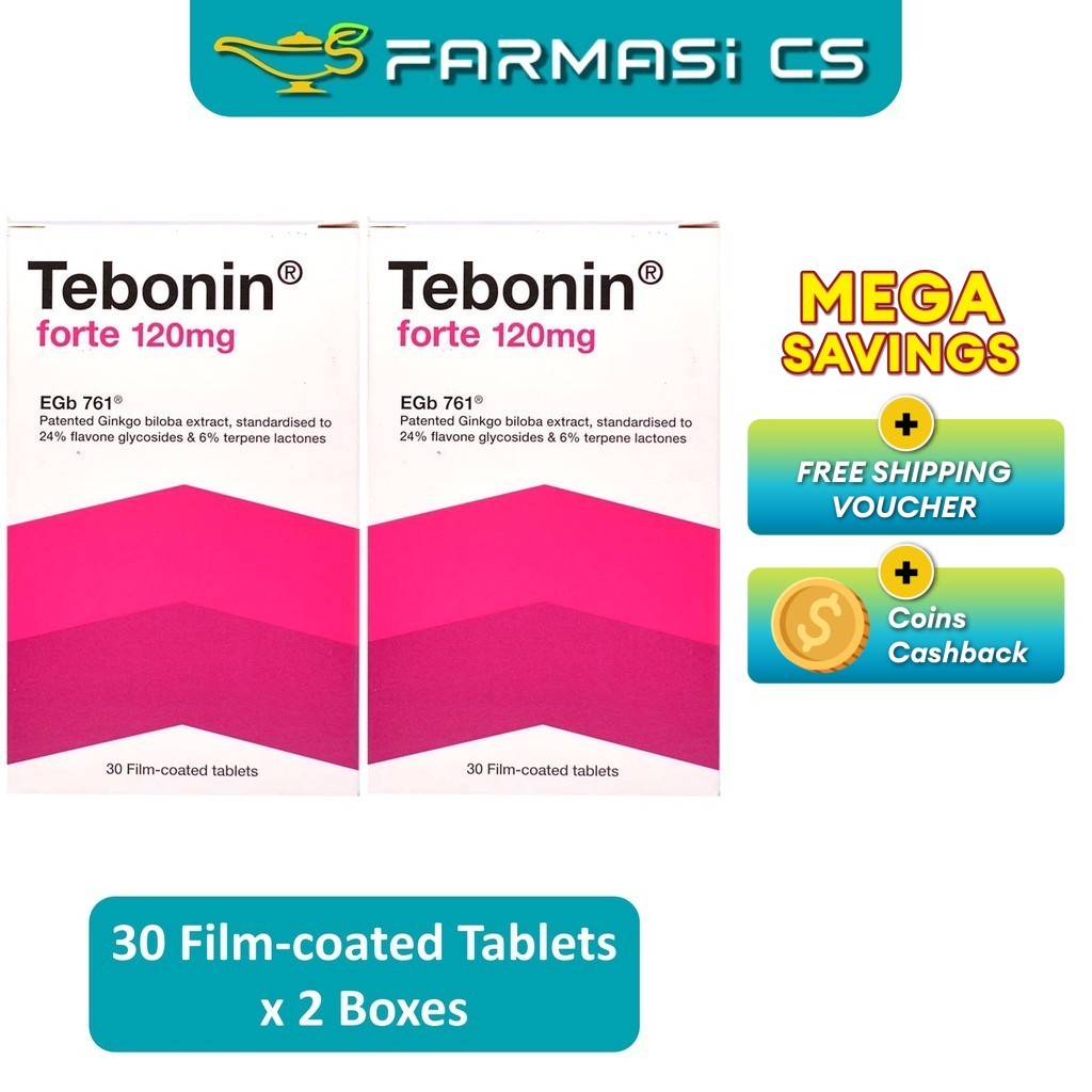 PROMO Tebonin forte 120mg 30 Tablets x 2 Boxes (TWIN) EXP:10/2028 ...