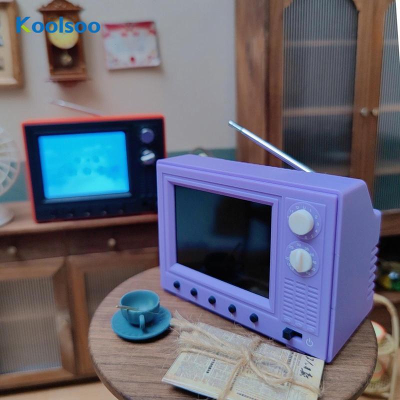 Koolsoo Miniature Television 1/12 Toy Gift Living Room Prop for Kid ...