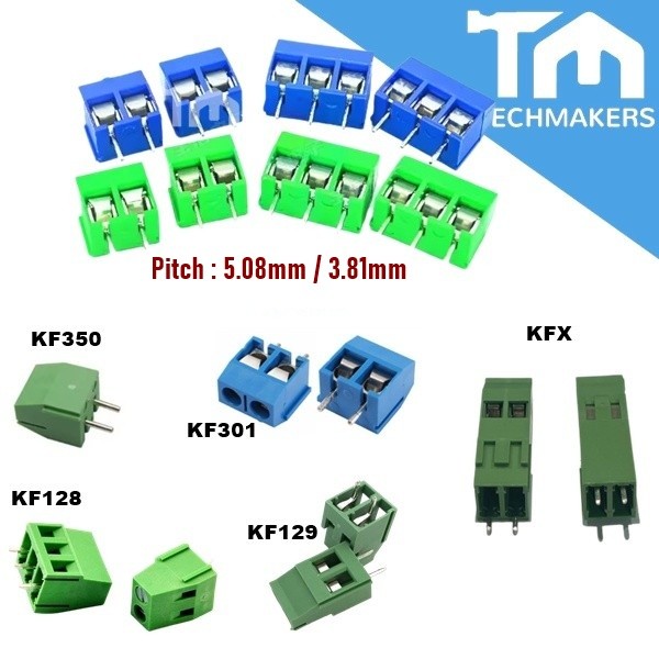 2P/3P/4P Pitch 3.81mm/5.08mm PCB Panel Mount Screw Terminal Block ...