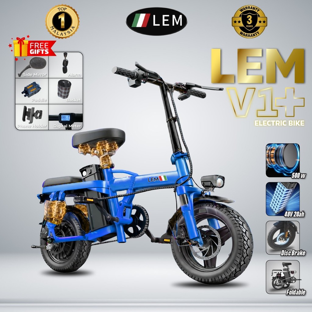 48V 12AH/20AH ★LEM★ FOLDABLE ELECTRIC BIKE electric scooter LEM V1+│LEM ...
