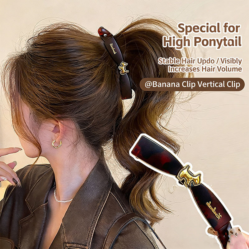 2026 New Simple Pony Banana Clip High Ponytail Vertical Clip High-end ...