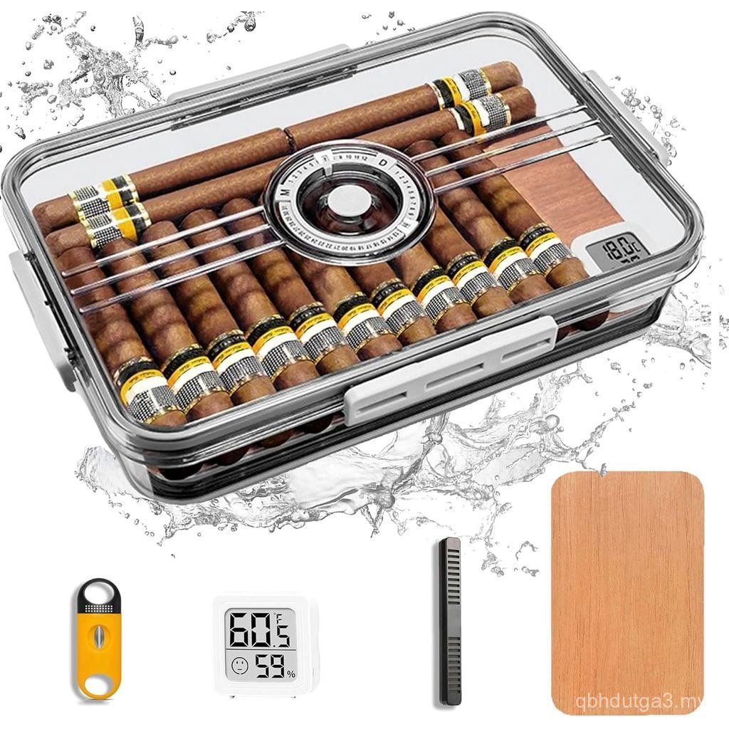 Generic Cigar Humidor, Cedar Cigar Desktop Box with Humidifier and ...