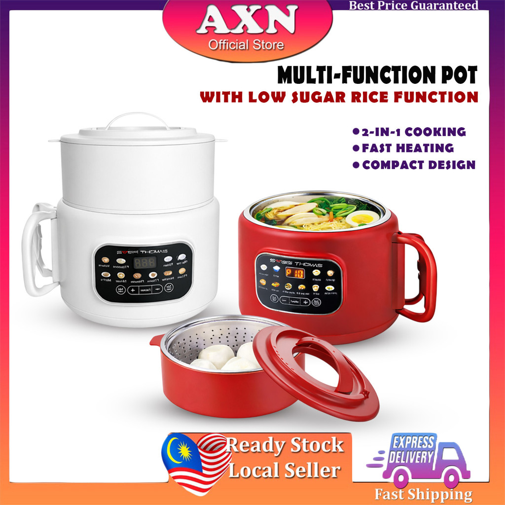 Axn Low Sugar Cooking Pot Electric 3L Multifunctional Steamboat Hot Pot ...