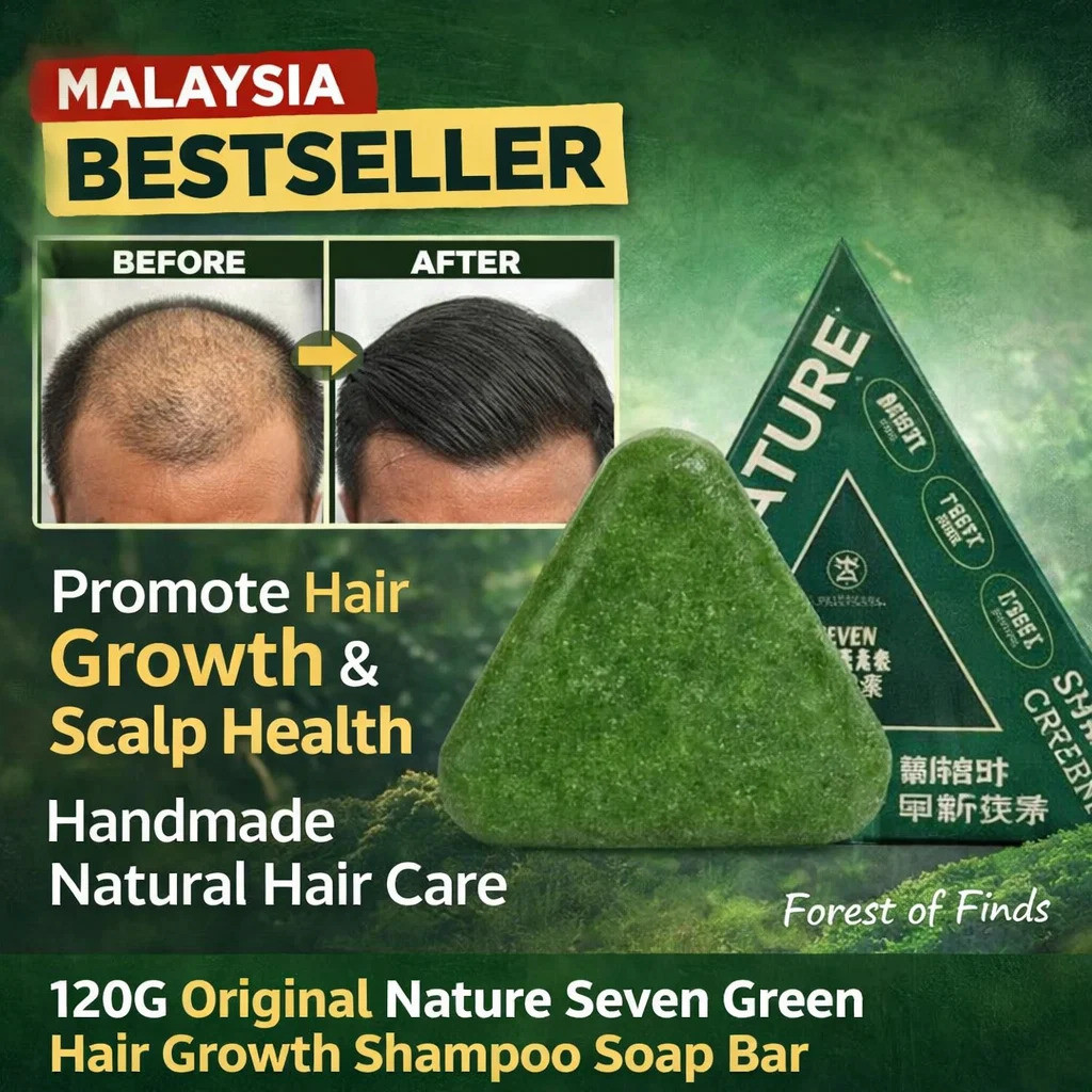 120G Original Nature Seven Green Hair Growth Shampoo Soap Bar ...