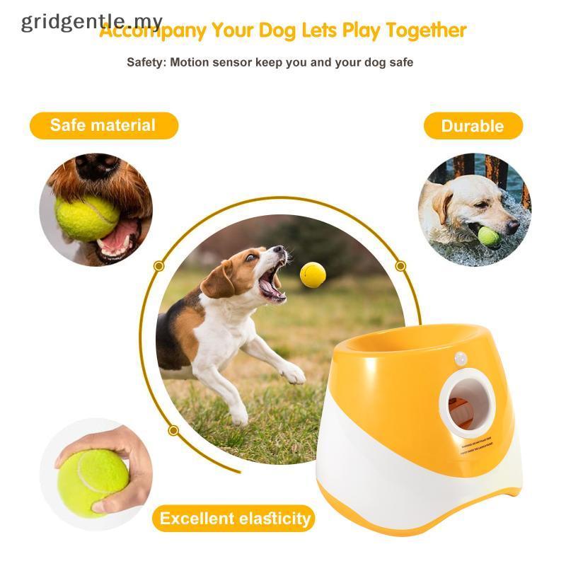 [GDT] Dog Toys Tennis Launcher Automatic With 3 Ball Pet Dogs Chase Toy ...