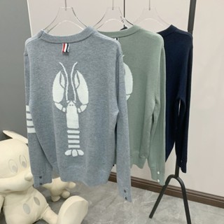 0CXK Thom Browne Lobster Jacquard Long Sleeve Round Neck Sweater 25 ...
